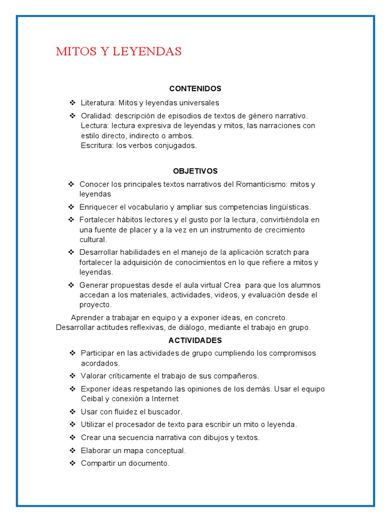 Mitos y Leyendas | PDF | Scratch (lenguaje de programación) | Mitología ...