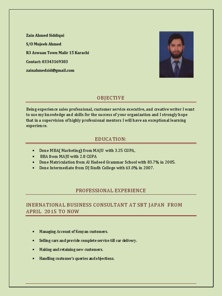 Zain CV April-21 | PDF | Sales | Marketing