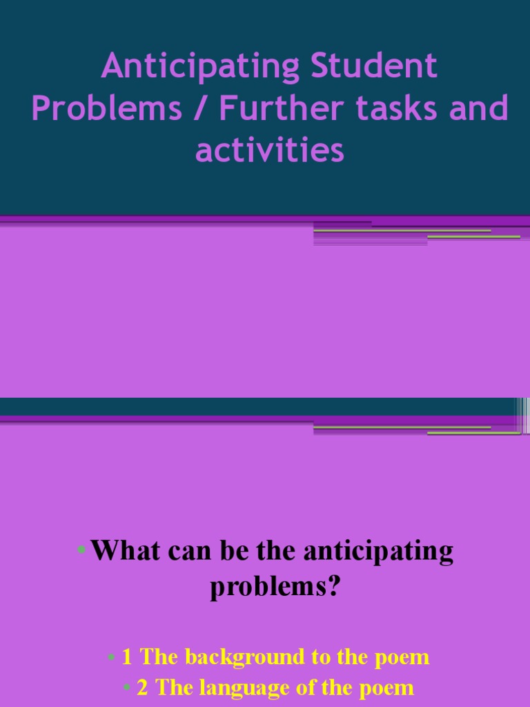 Anticipating Student Problems Further Tasks and Activities | PDF ...