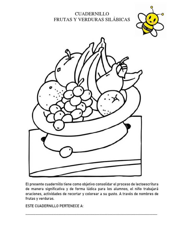 Cuadernillo Frutas y Verduras Silábicas 2020 Promo | PDF