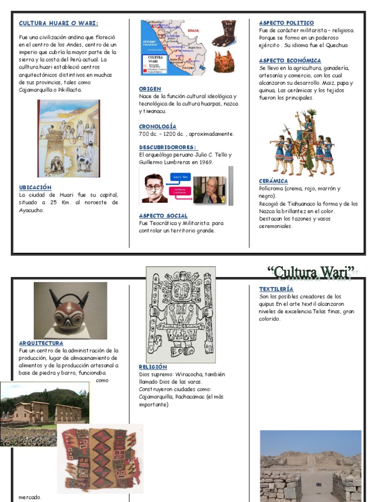 Triptico Cultura Wari | PDF | Andes | Cultura (general)