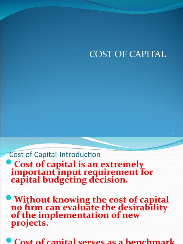 Understanding Cost of Capital Essentials | PDF | Cost Of Capital ...