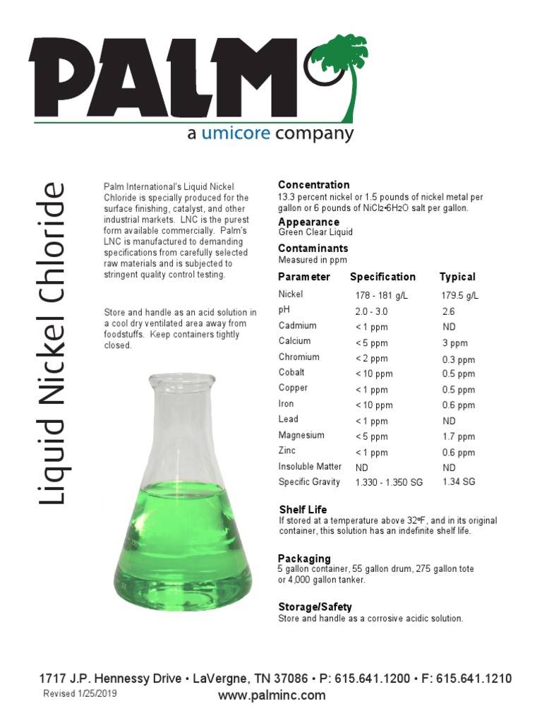 Nickel Chloride-Liquid | PDF | Nickel | Chromium