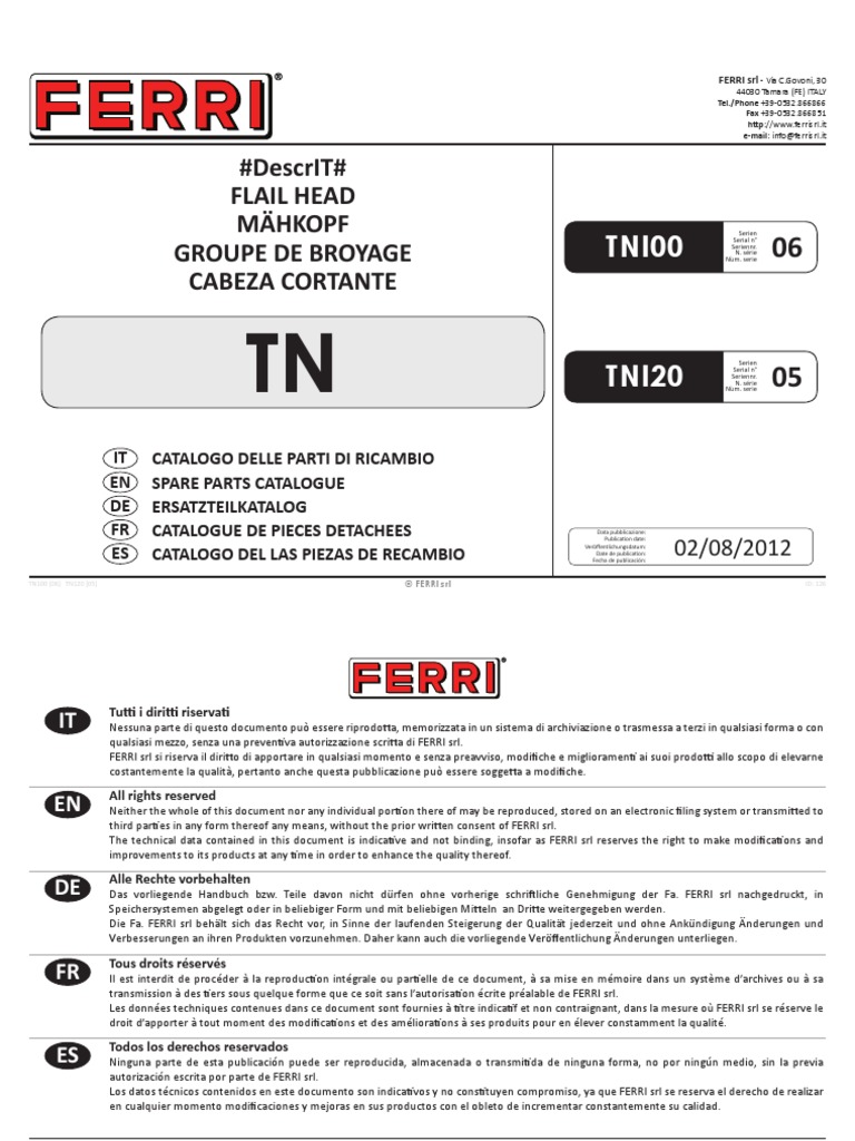 Catalogo Ricambi Tn100 s.06 Tn120 s.05 | PDF