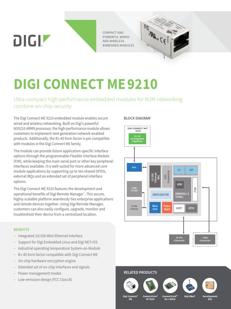 Digi Connect Me 9210: Ultra-Compact High-Performance Embedded Modules ...
