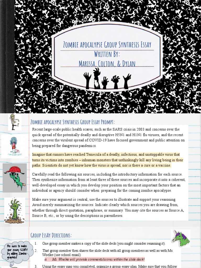 Zombie Apocalypse Group Synthesis Essay Group 7 | PDF | Zombies | Virus