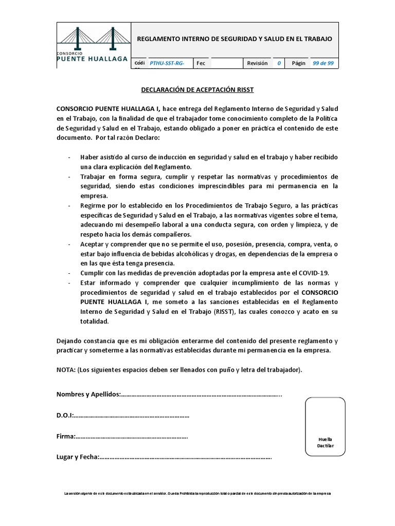 Declaración de Aceptación Risst | PDF | Regulación