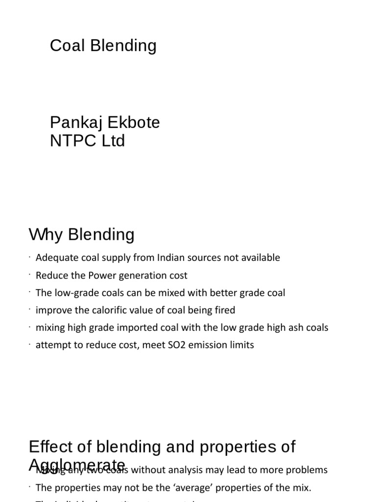 Session 2 Module 1 Coal Blending | PDF | Combustion | Coal