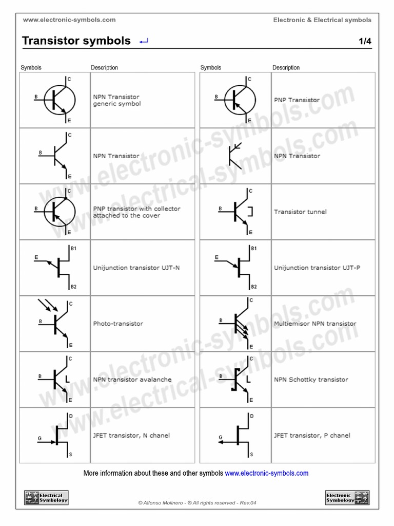 Transi Stor Symbol S: El Ectroni C & El Ectri Cal Symbol S Www. El ...