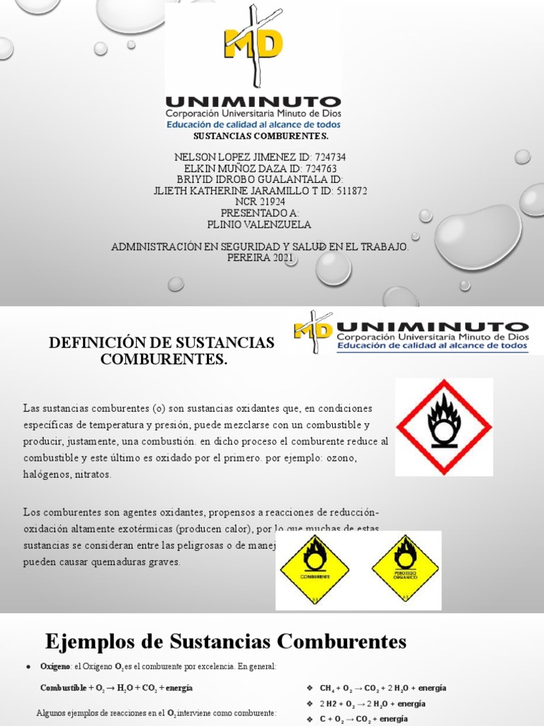 Sustancias Comburentes | PDF | Agente oxidante | Nitrato