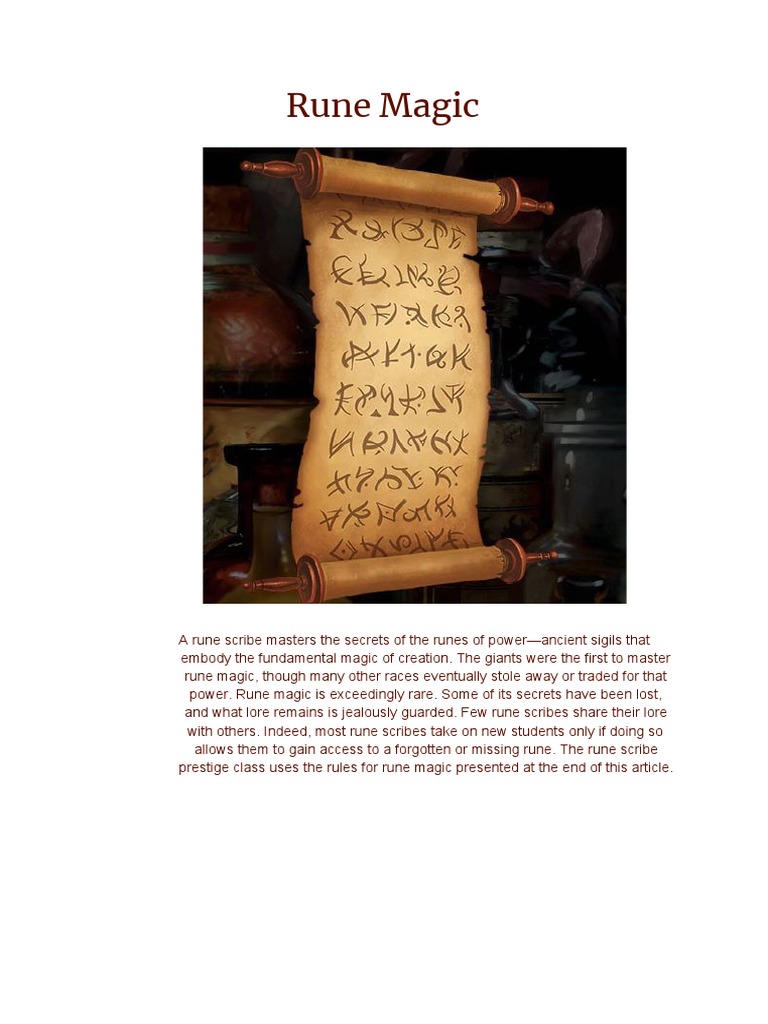 D&D 5e Prestige Rune Scribe | PDF | Fires | Leisure