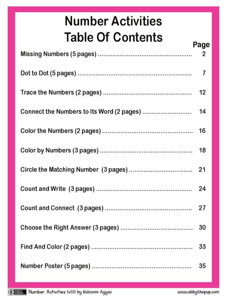 Number Activities | PDF