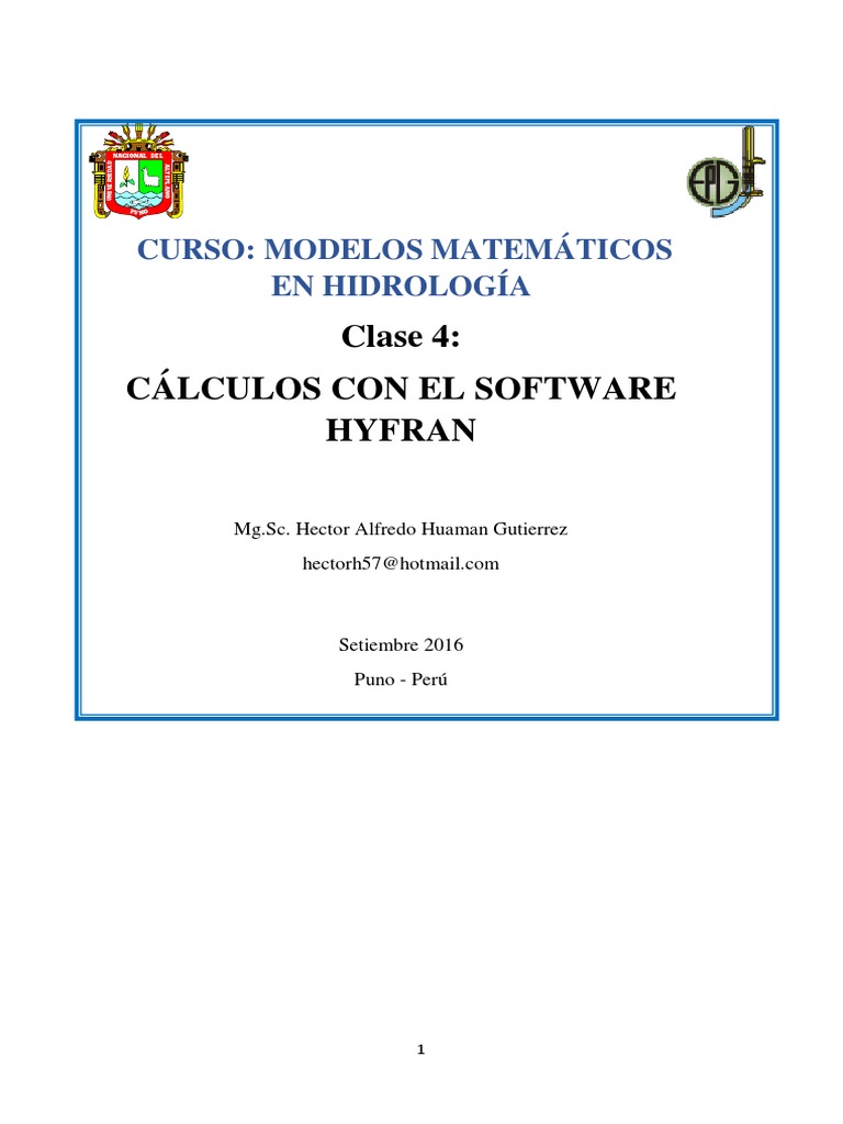 Cálculos Hidrológicos con Hyfran | PDF | Estadísticas | Hipótesis
