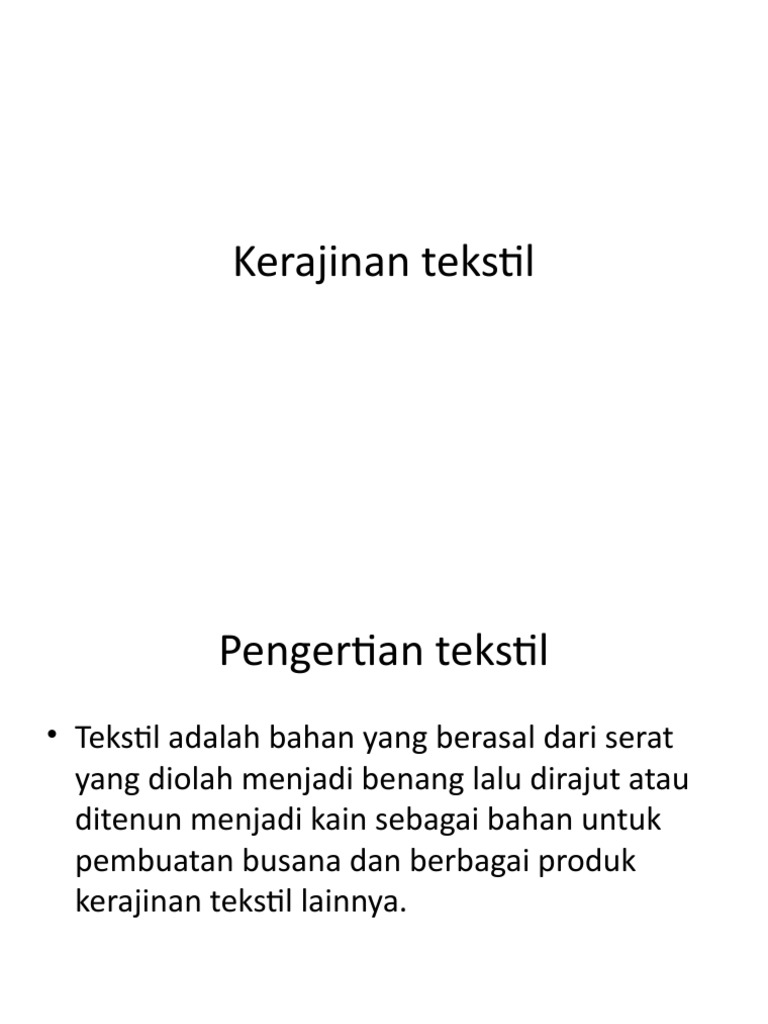Materi Power Point Kerajina Tekstil 1597200454 | PDF