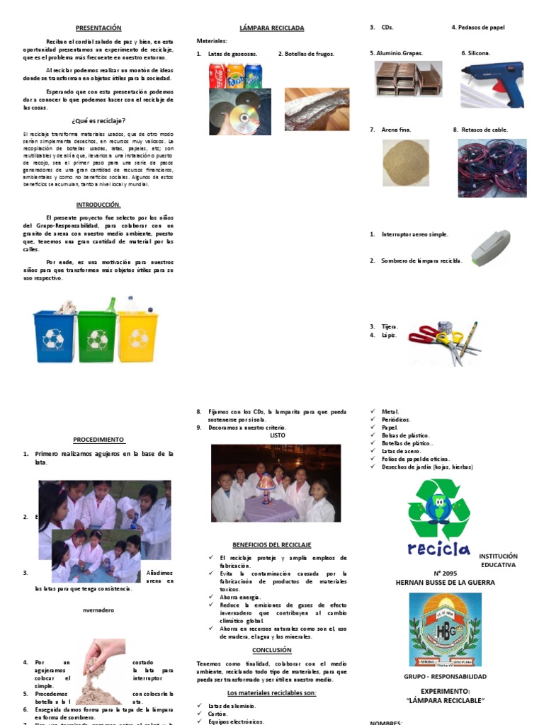 TRIPTICO | PDF | Reciclaje | Residuos