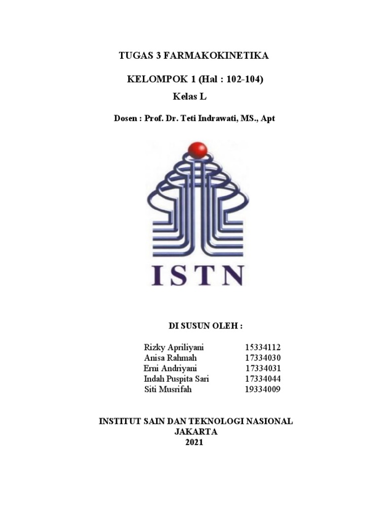 Kelompok 1 Tugas Model Terbuka 2 Kompartemen Dosis Tunggal Iv Farmakokinetik Kelas L | PDF