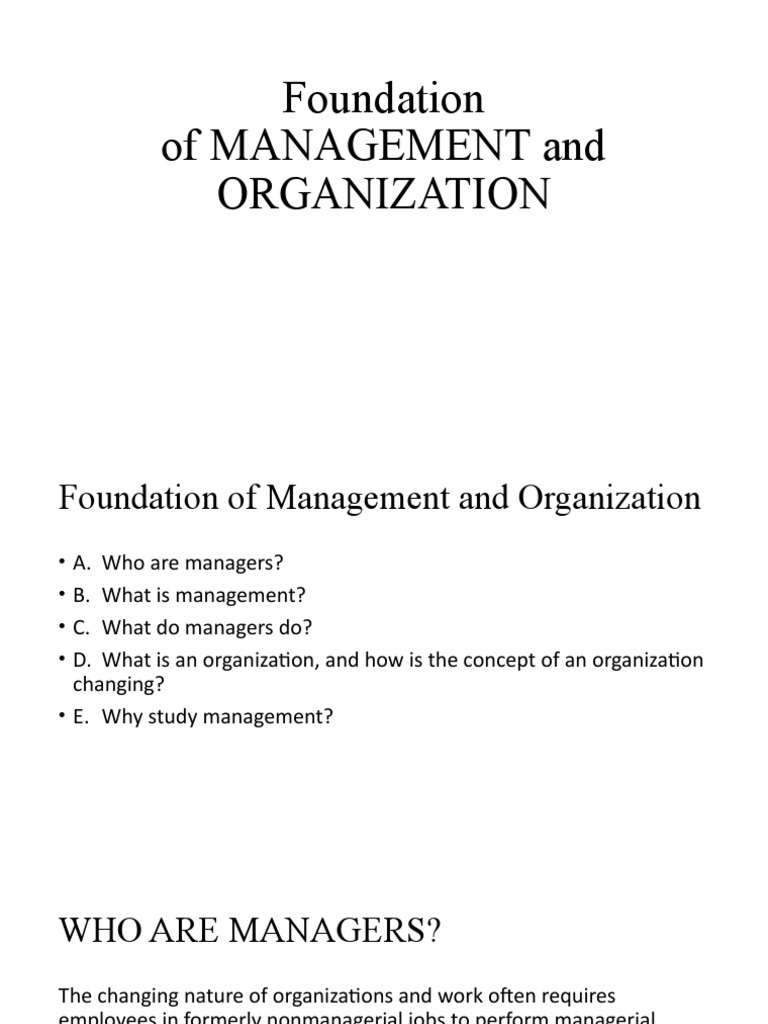 Foundations of Management Overview | PDF | Goal | Innovation
