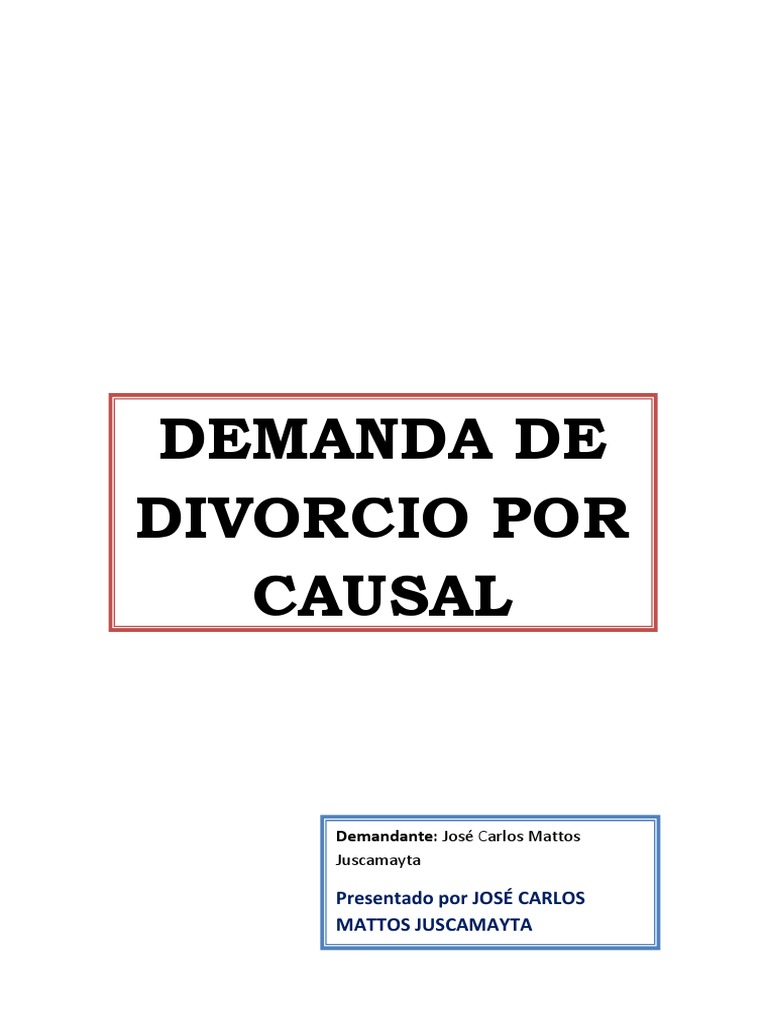 Divorcio Por Causal Practica | PDF | Propiedad de la comunidad | Divorcio