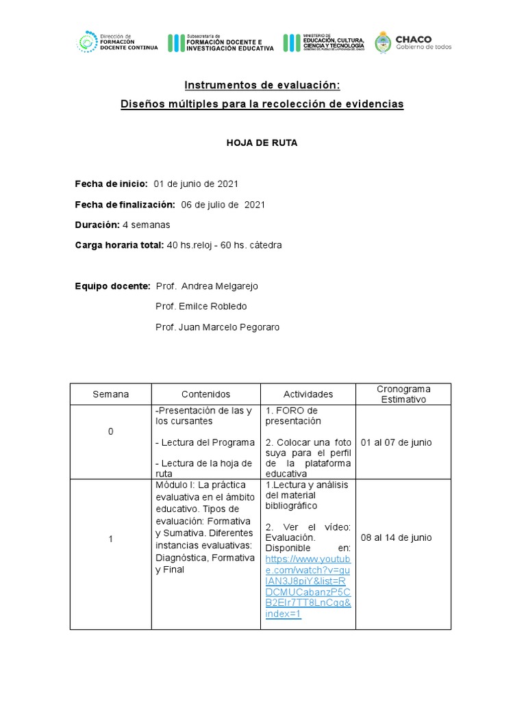HOJA DE RUTA - Instrumentos de Evaluación | PDF | Evaluación | Aprendizaje
