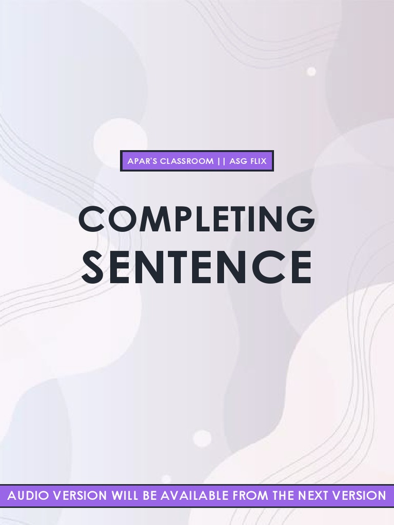 Completing Sentence | PDF