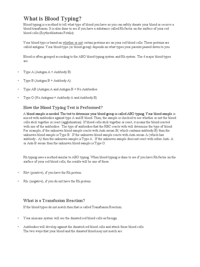 Blood Typing Activity For Lab Practical 2 | PDF | Blood Type | Hematology