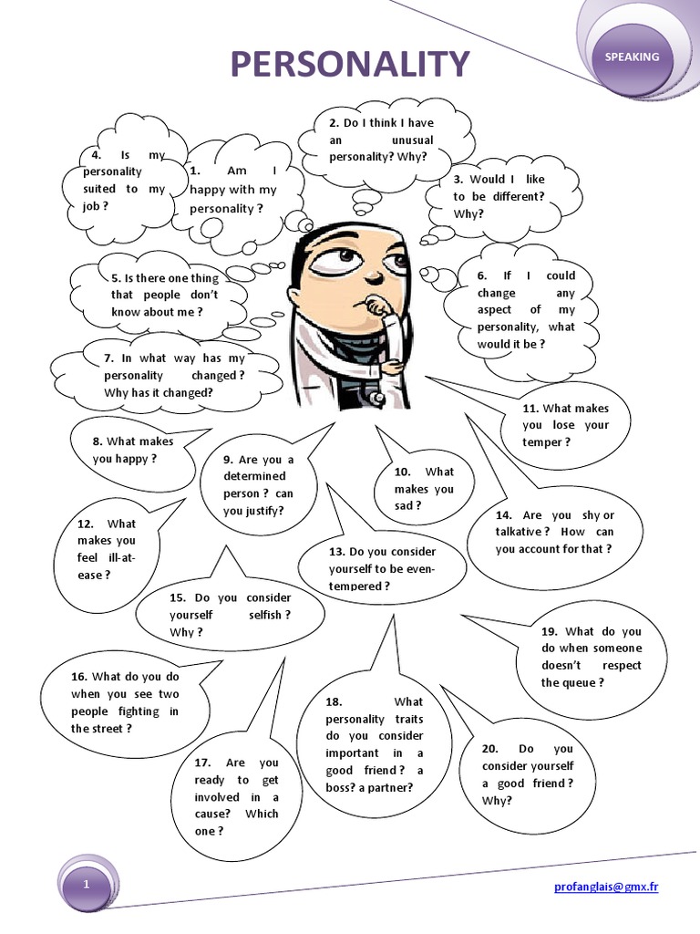 Personality Fun Activities Games 748 | PDF | Psychology | Psychological ...