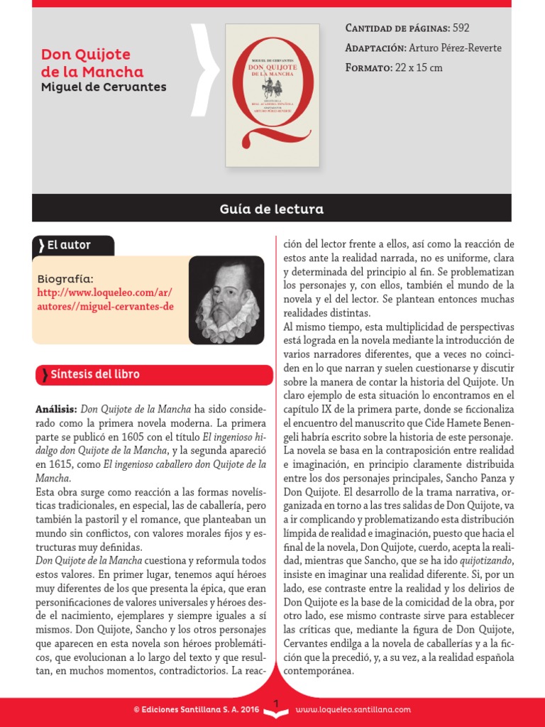 Don Quijote. Una Guía de Lectura. | PDF | Don Quijote | Novelas