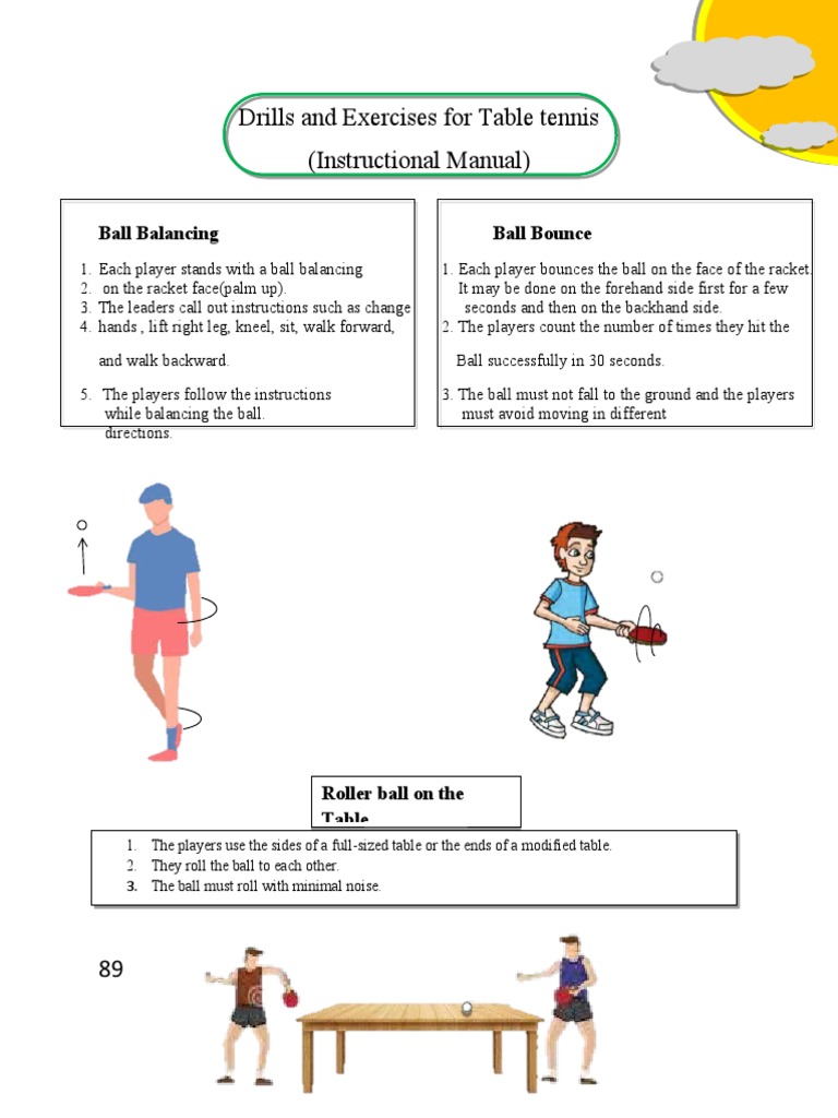 Table Tennis Drills and Exercises Manual | PDF