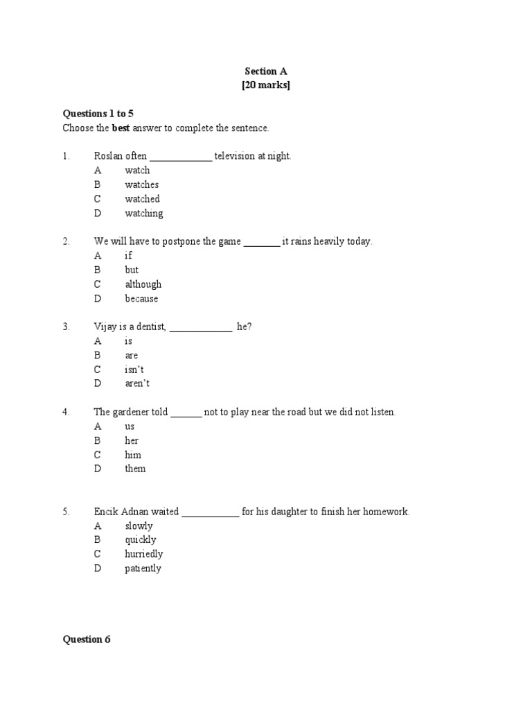 English Paper 1 Set 2 | PDF | Food And Drink Preparation | Food And Drink