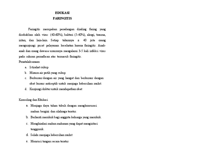 EDUKASI Faringitis | PDF