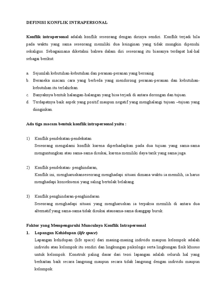 Konflik Intrapersonal | PDF