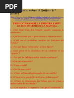 Examen de Don Quijote: Preguntas y Respuestas | PDF | Miguel De ...