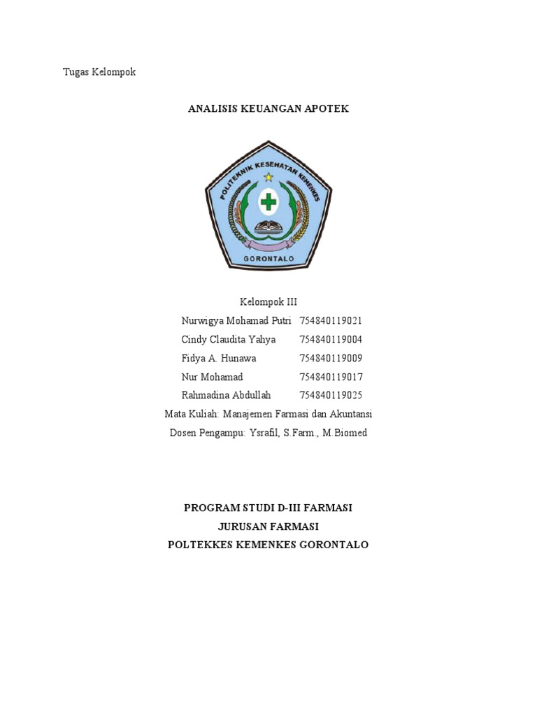 Analisis Keuangan Apotek | PDF | Pengelolaan Keuangan & Uang