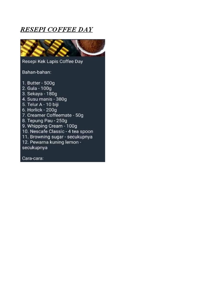 Kek Coffee Day | PDF