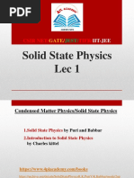 Solid State Physics - Problems and Solutions | PDF