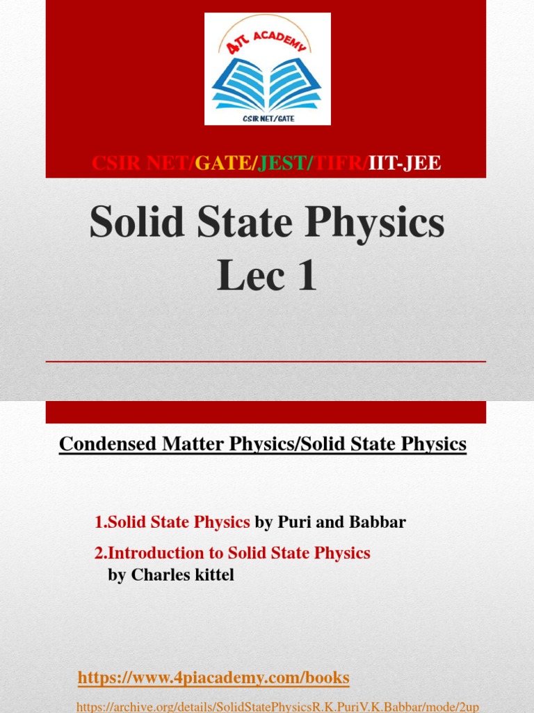 Lec 1 Solid State Physics | PDF | Crystal Structure | Crystal