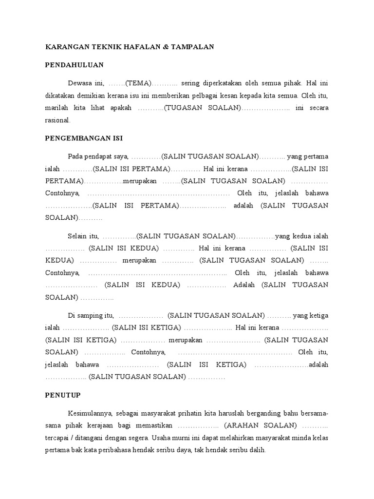 Teknik Hafalan dan Tampalan Karangan | PDF | Kesehatan Holistik