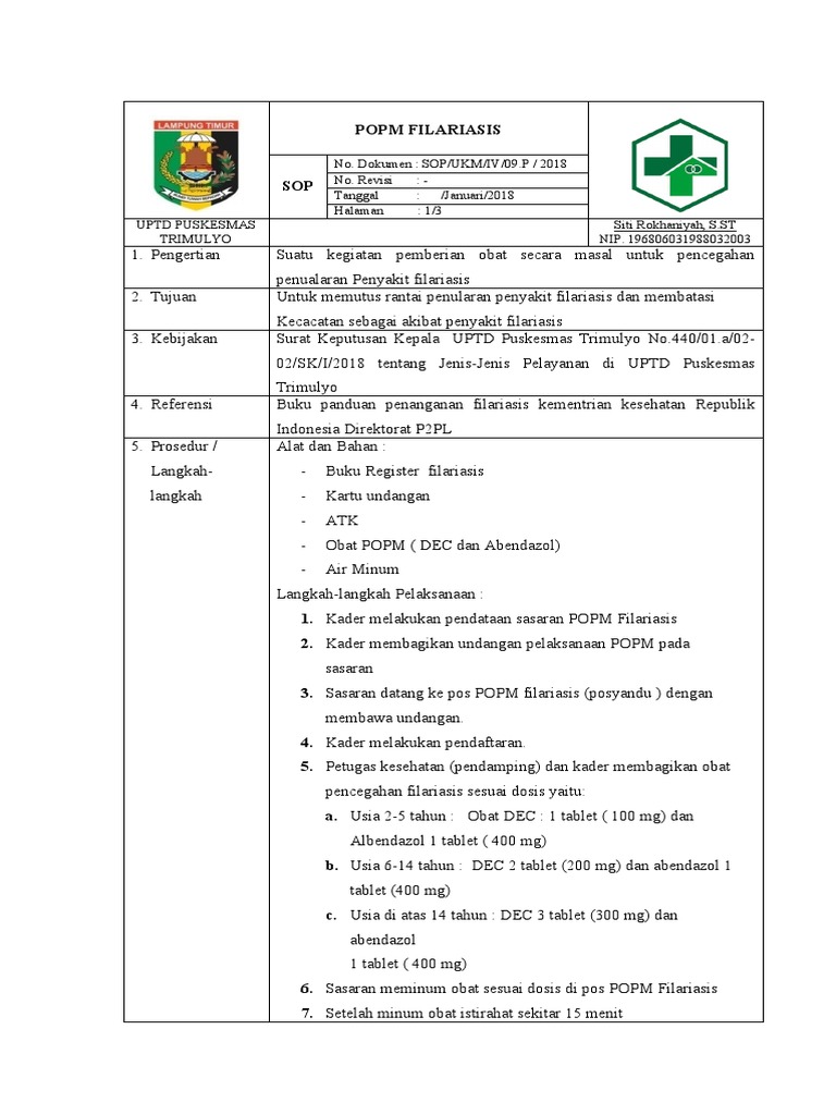 Pomp Filariasis | PDF