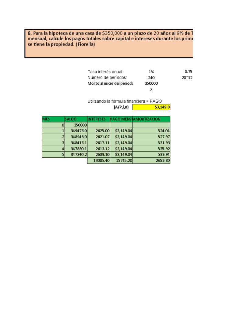Ingeco Ejercicio 6 | PDF | Finanzas y dinero