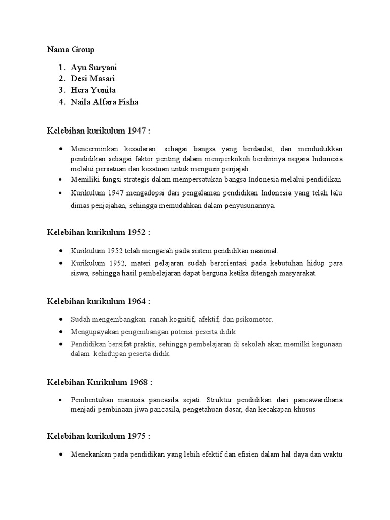 Kelebihan Dan Kekurangan Kurikulum KTSP | PDF