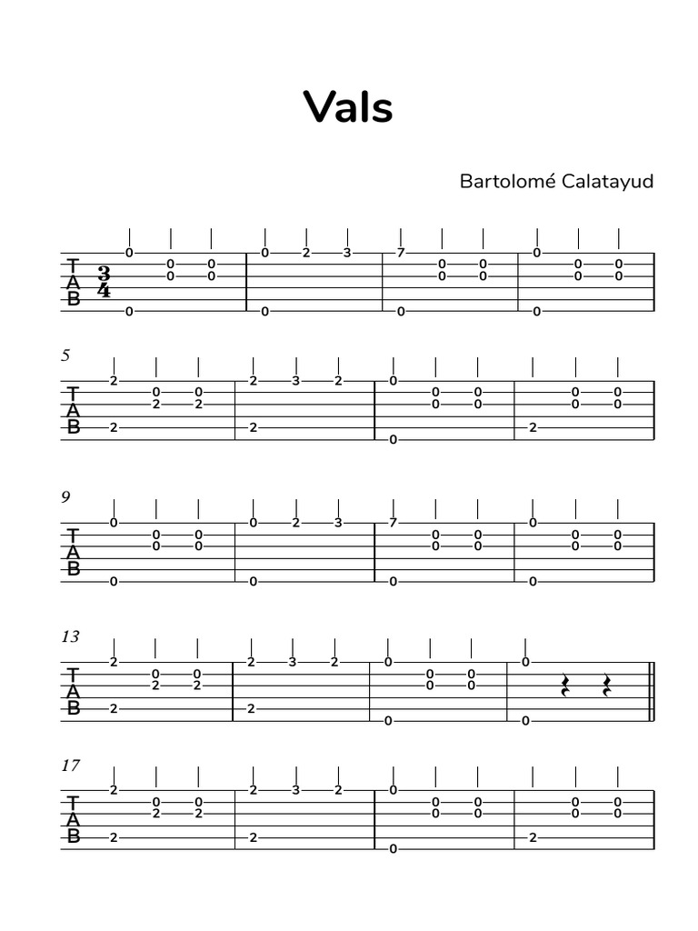 Vals - Calatayud - Partitura Completa | PDF