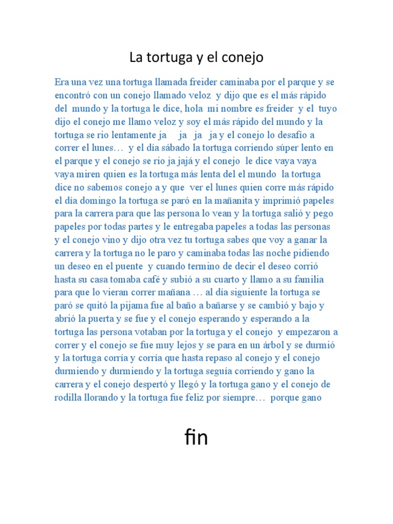 La Tortuga y El Conejo | PDF