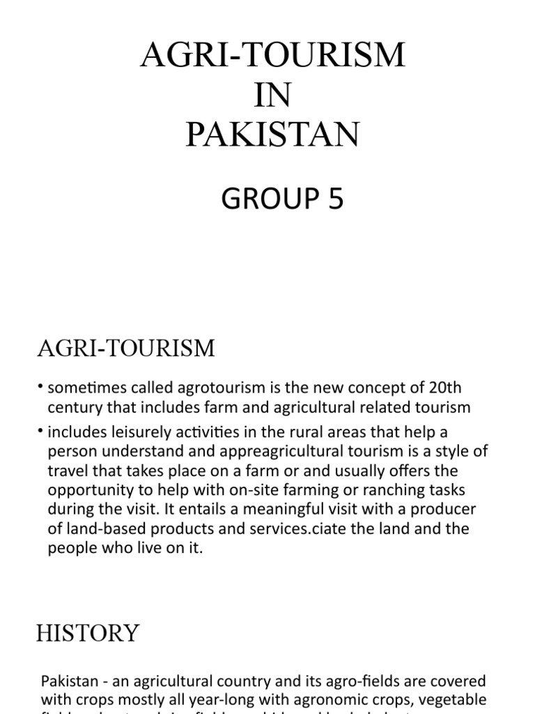 AGRI TOURISM IN PAKISTAN PPT Group 5 | PDF | Agriculture | Pakistan