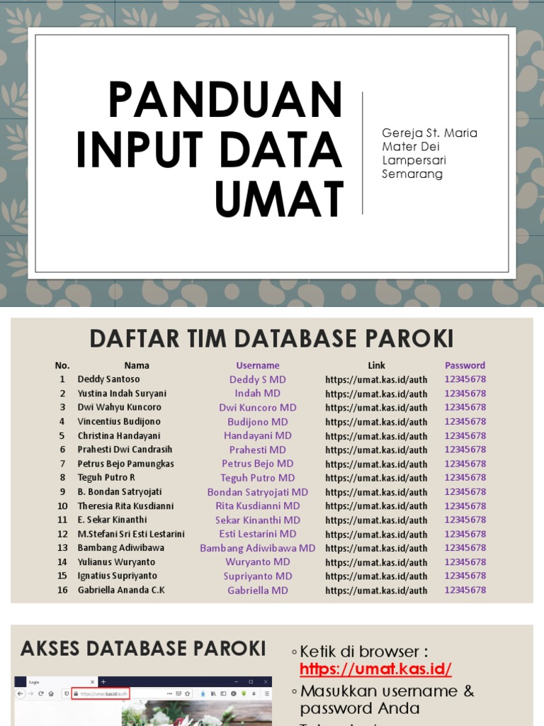 Panduan Input Data Umat | PDF