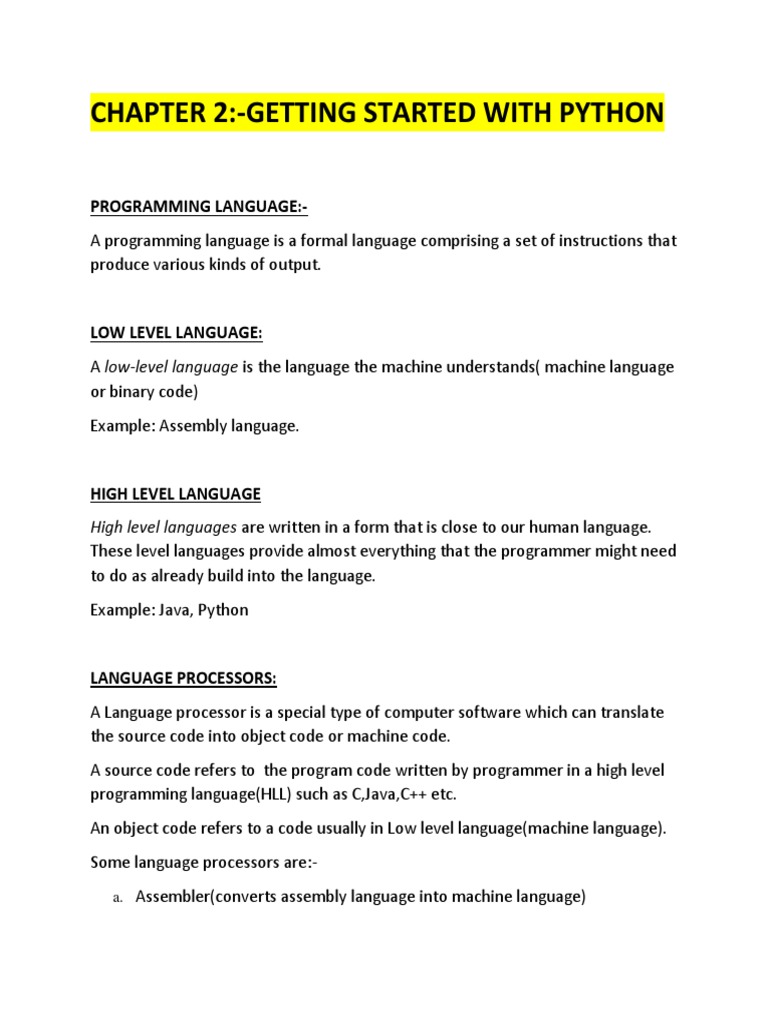 Ch 1 Introduction To Python Pdf Python Programming Language Reserved Word