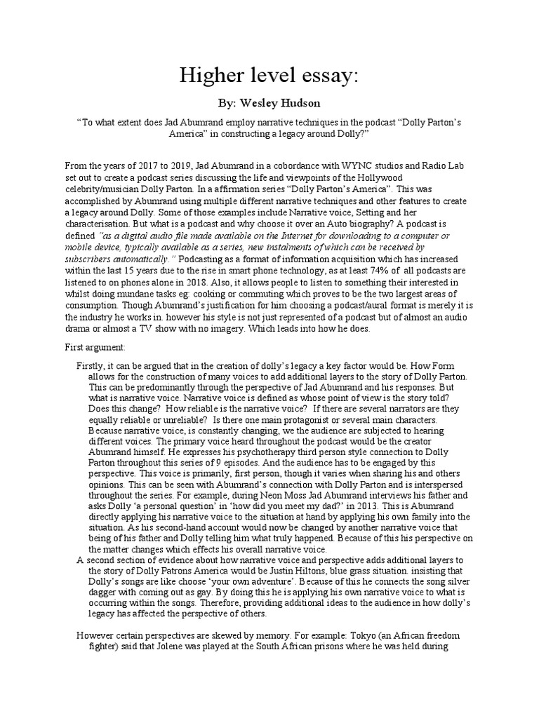 HL Essay Paper 1 Response (Draft A) | PDF | Narration | Narrative