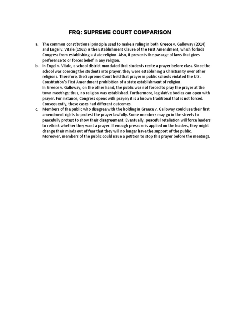 FRQ Supreme Court Comparison 2 | PDF | Law