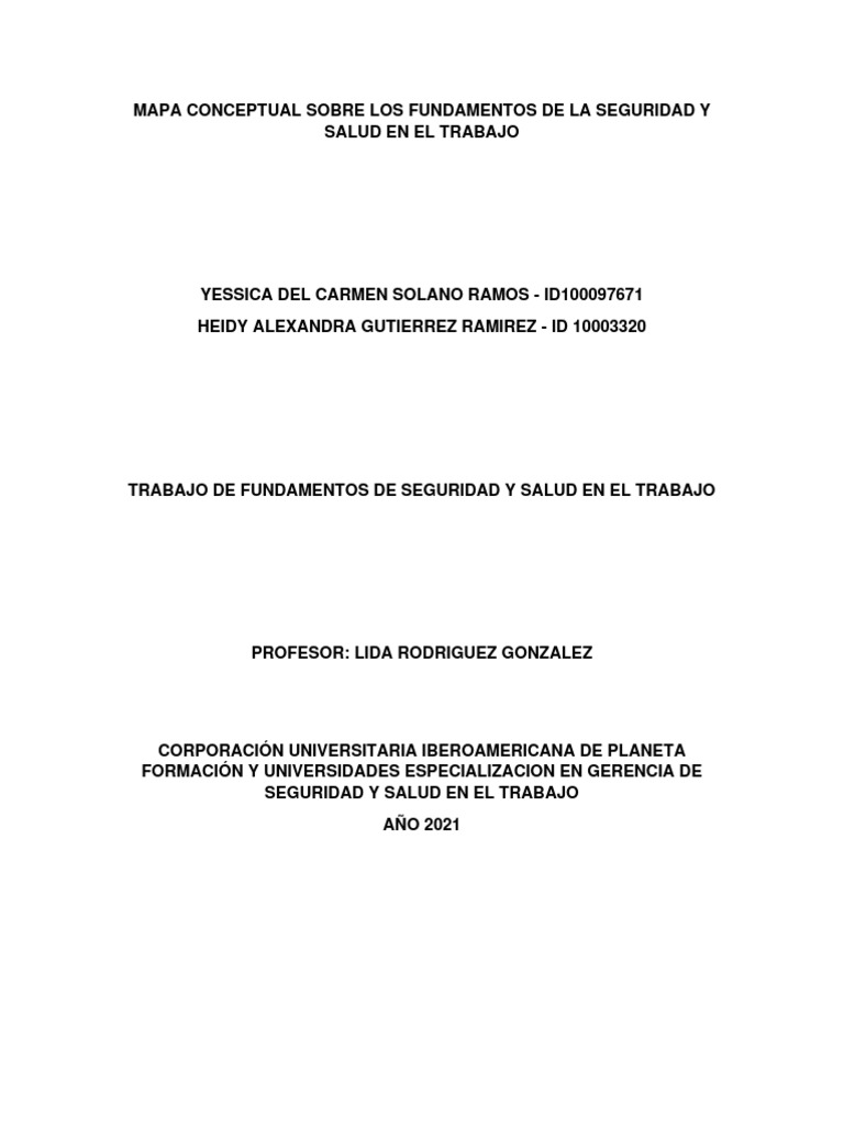 Mapa Conceptual Fundamentos de SST | PDF