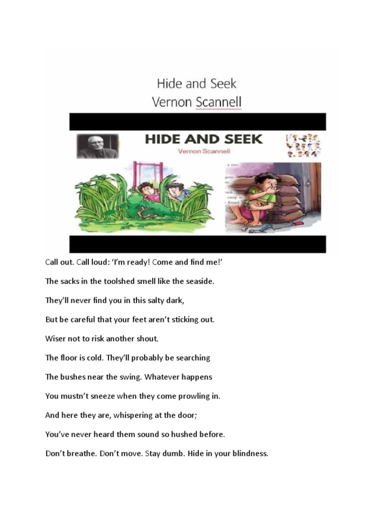 Hide and Seek Poem | PDF
