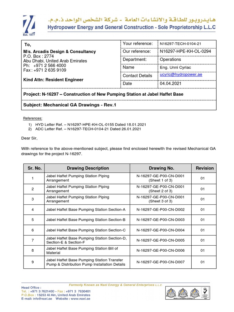 Mechanical GA Drawings for Pump Station | PDF | Pump | Pipe (Fluid ...